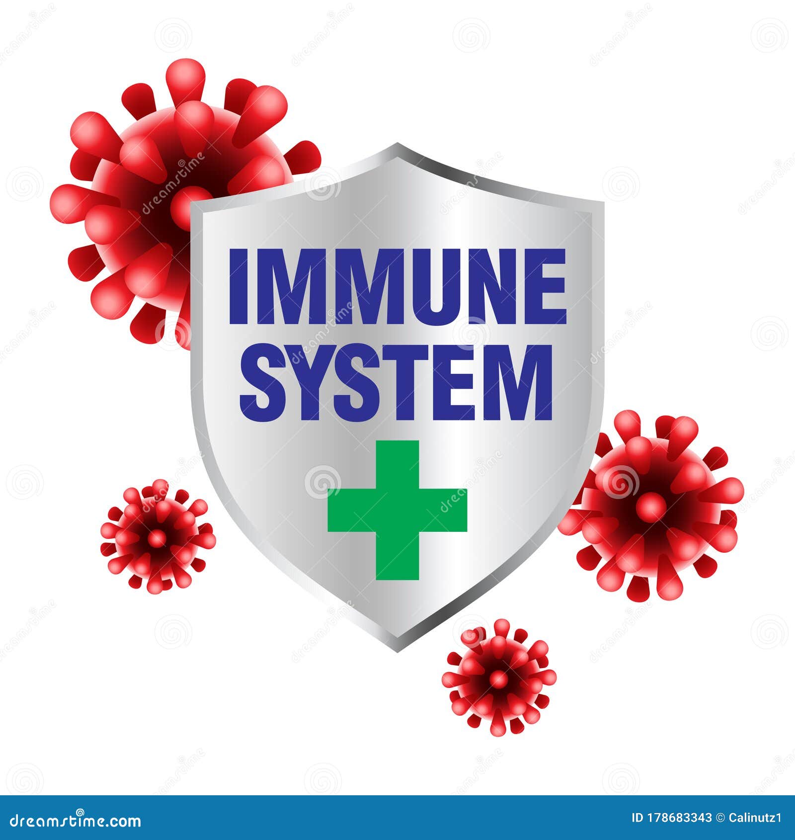Immune System Shield Protecting from Virus Stock Vector - Illustration ...