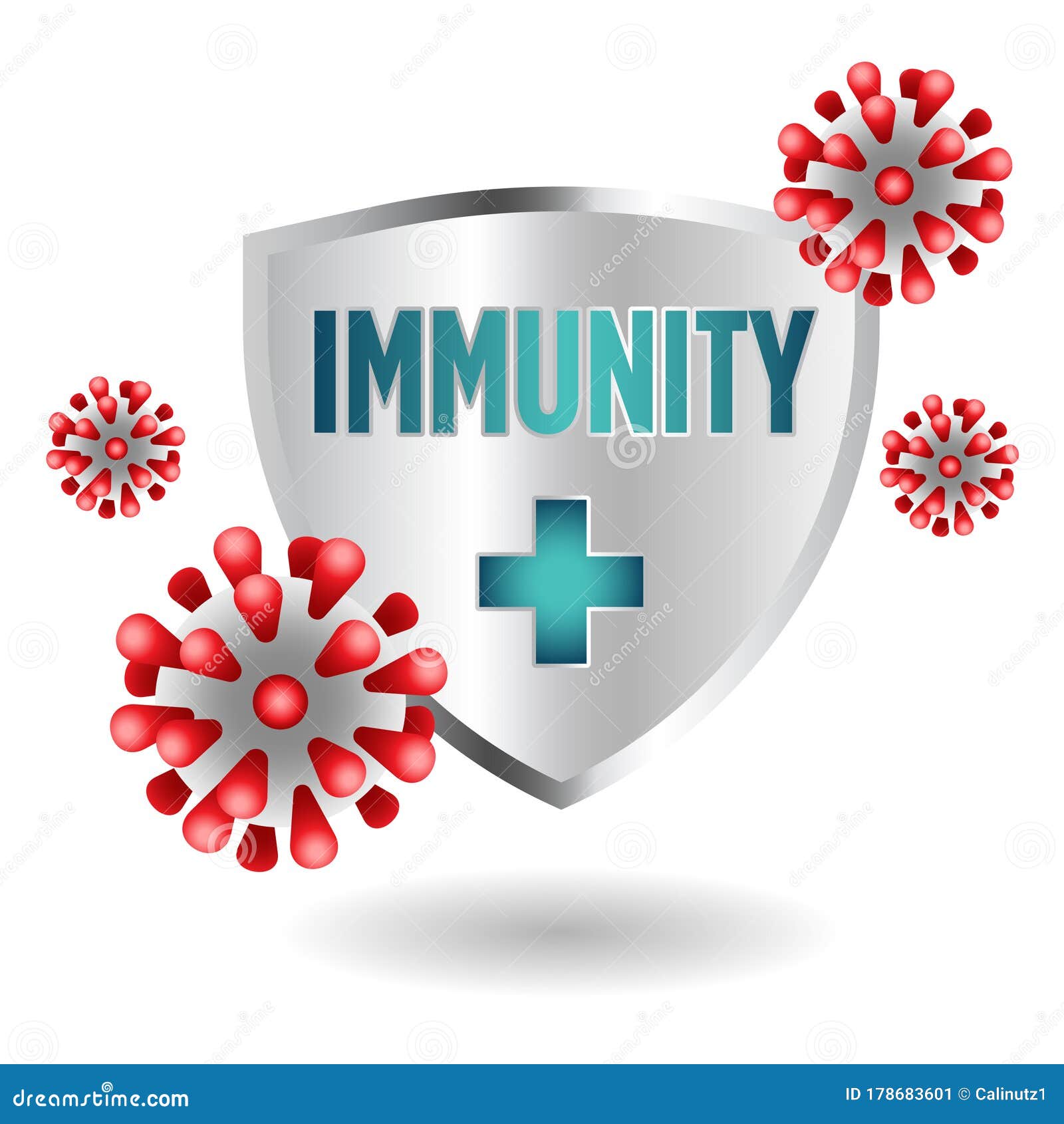 Immune System Shield Protecting from Virus Stock Vector - Illustration ...