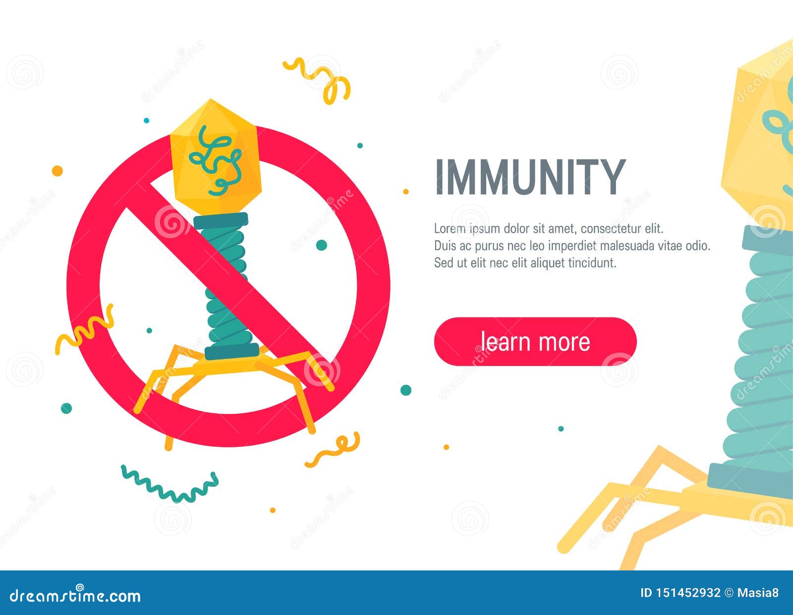 Immune System Template for Web Banners, Vector Stock Vector ...