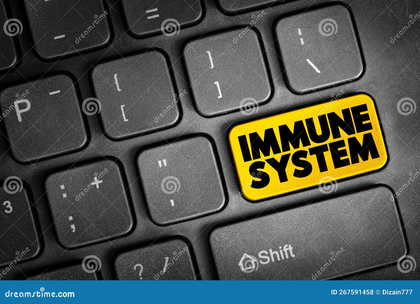 Immune System Text Button on Keyboard, Health Concept Background Stock ...