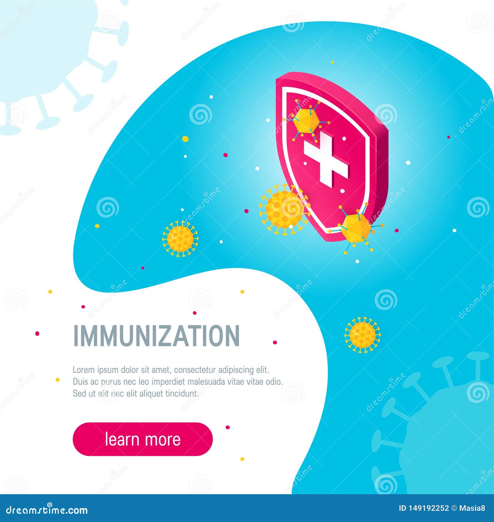 Immune System Vector Banner, Isometry Color Design Stock Vector ...