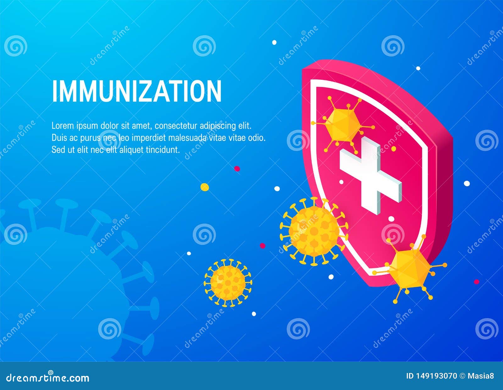 Immune System Vector Banner, Isometry Color Design Stock Vector ...