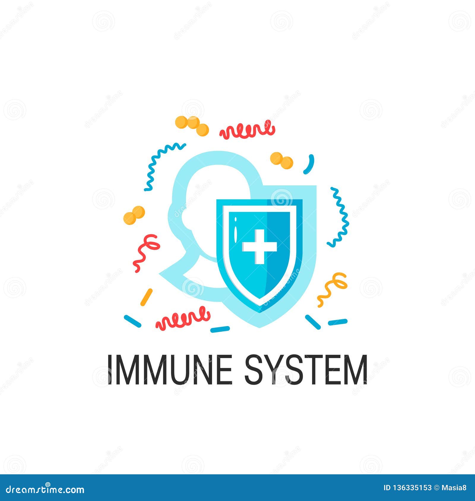 Immune System Vector Concept Simple Colored Icon Stock Vector