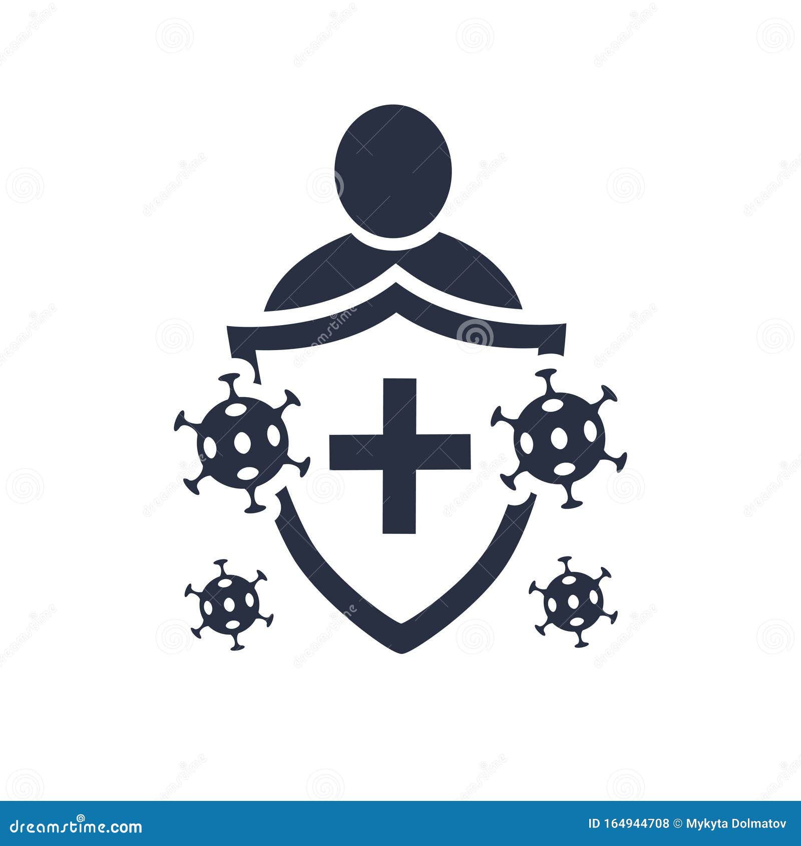 Immune System Vector Icon Logo Health Bacteria Virus Protection