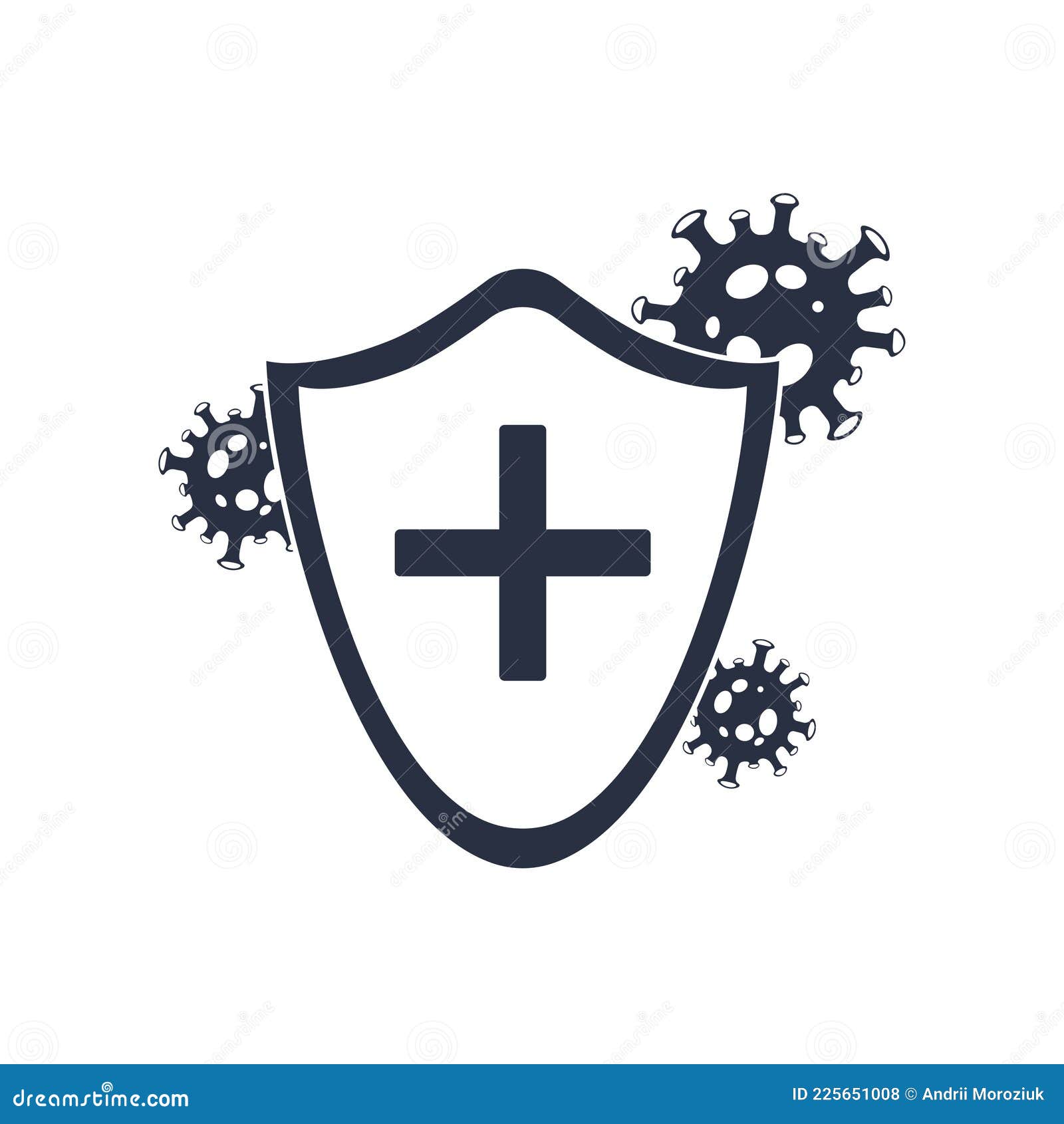 Immune System Vector Logo Icon. Protection Against Bacteria, Viruses ...
