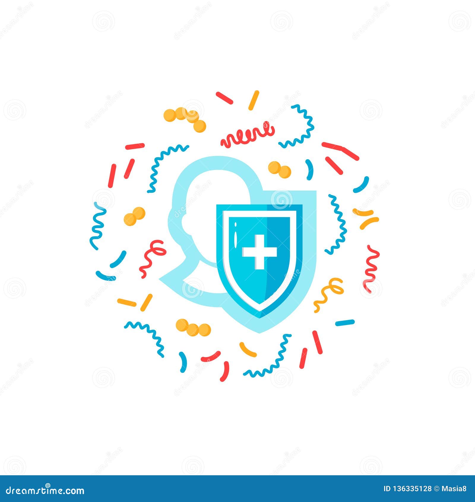 Immune System Vector Round Concept Simple Icon Stock Vector