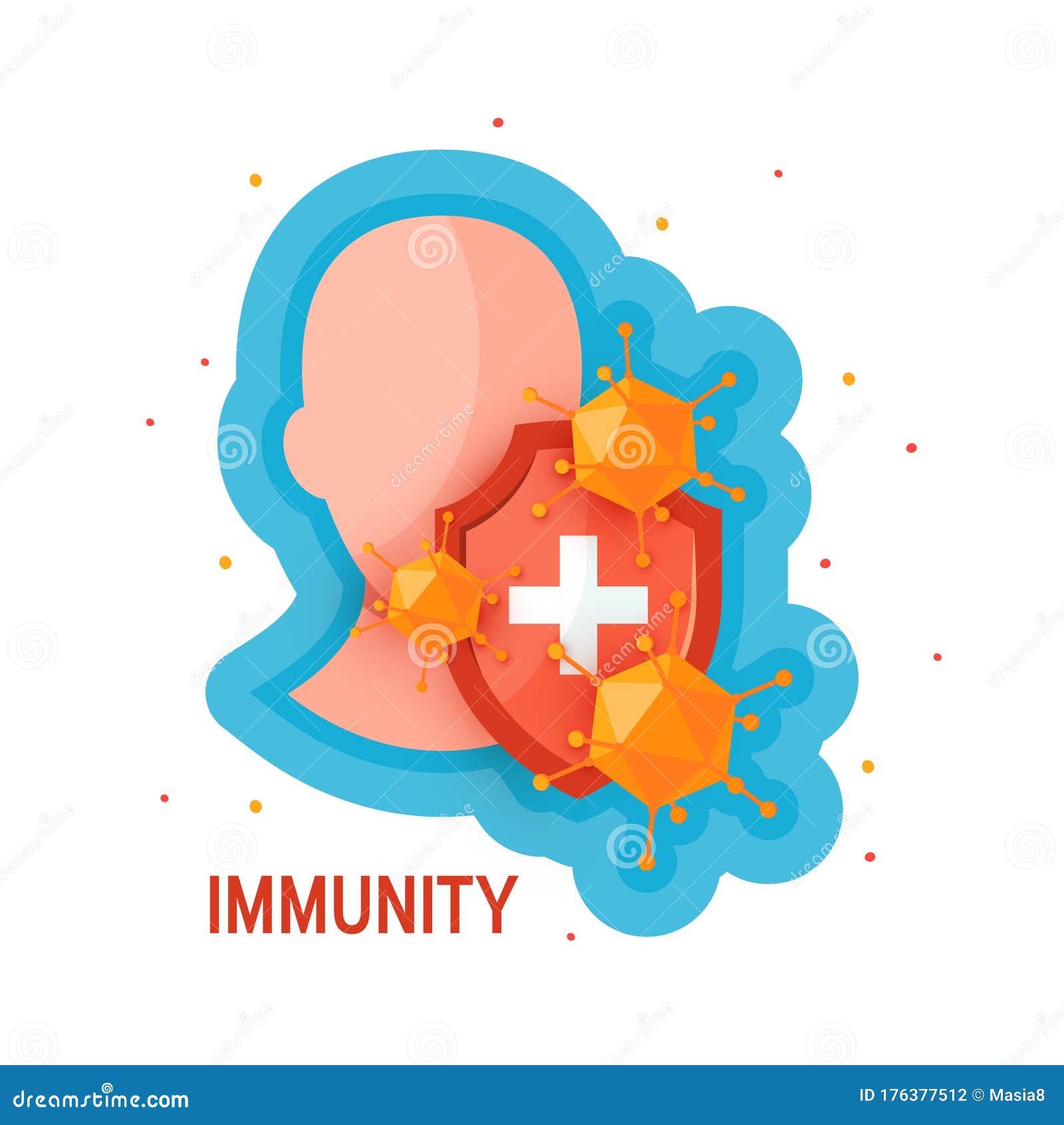 Immune System Icon in Cartoon Style, Vector Stock Vector - Illustration ...