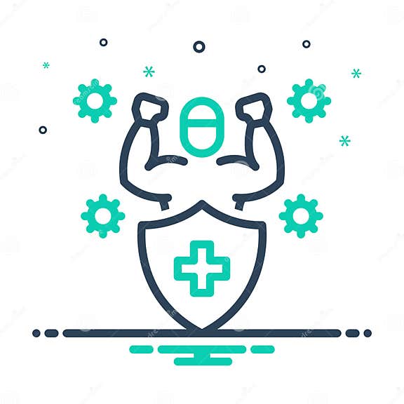 Mix Icon for Immunity, Immune and Disease Stock Vector - Illustration ...