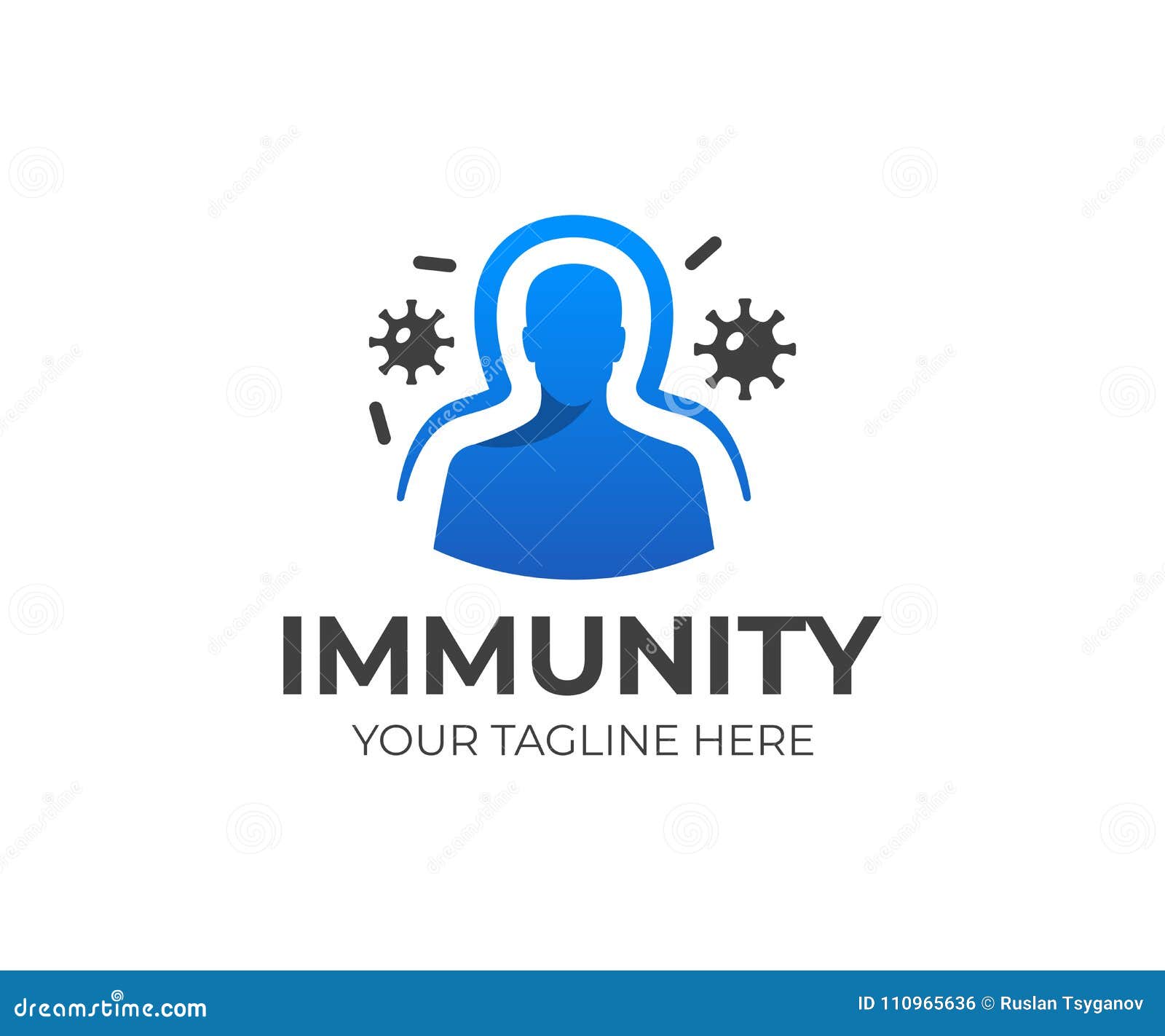 Immunity System Logo Template Human Immune System Vector Design Stock
