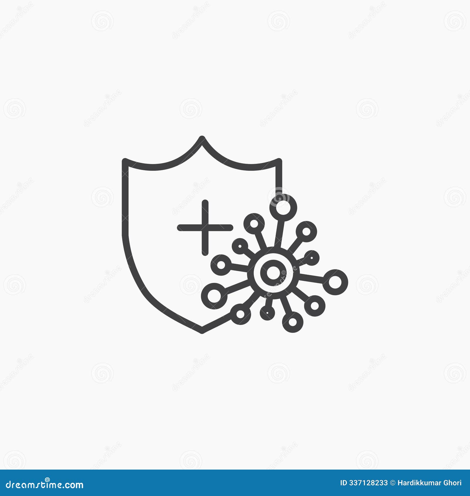 Immunityline in Thin Line Black Color. Flat Simple Vector Symbols ...