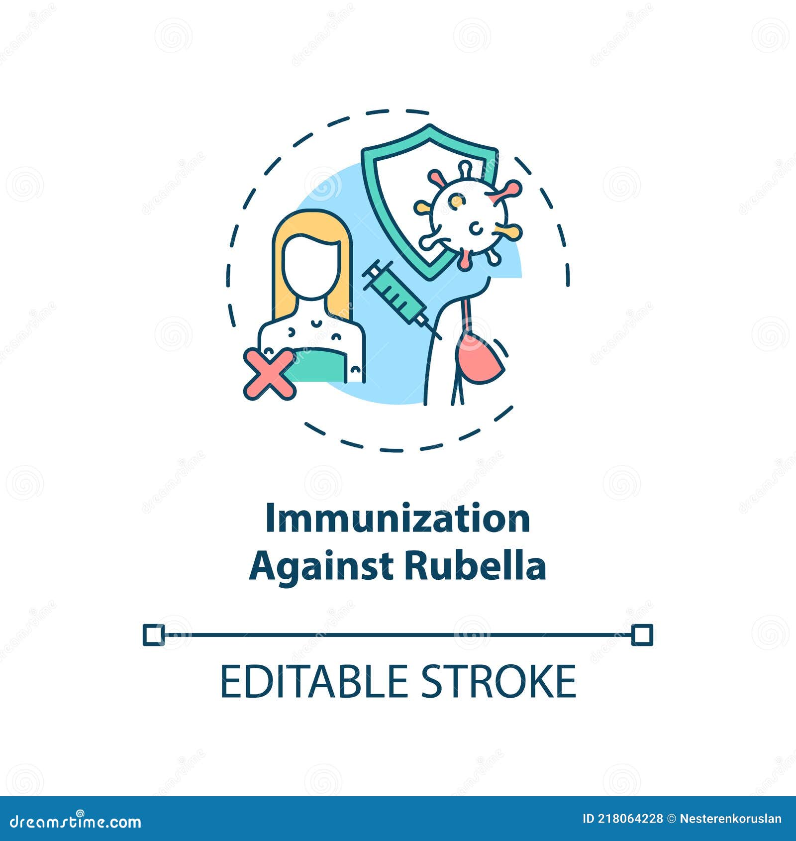 Immunization Against Rubella Concept Icon Stock Vector - Illustration ...