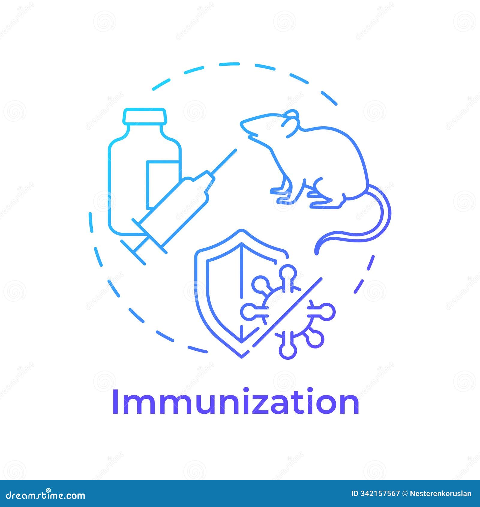 Immunization Blue Gradient Concept Icon Stock Illustration ...