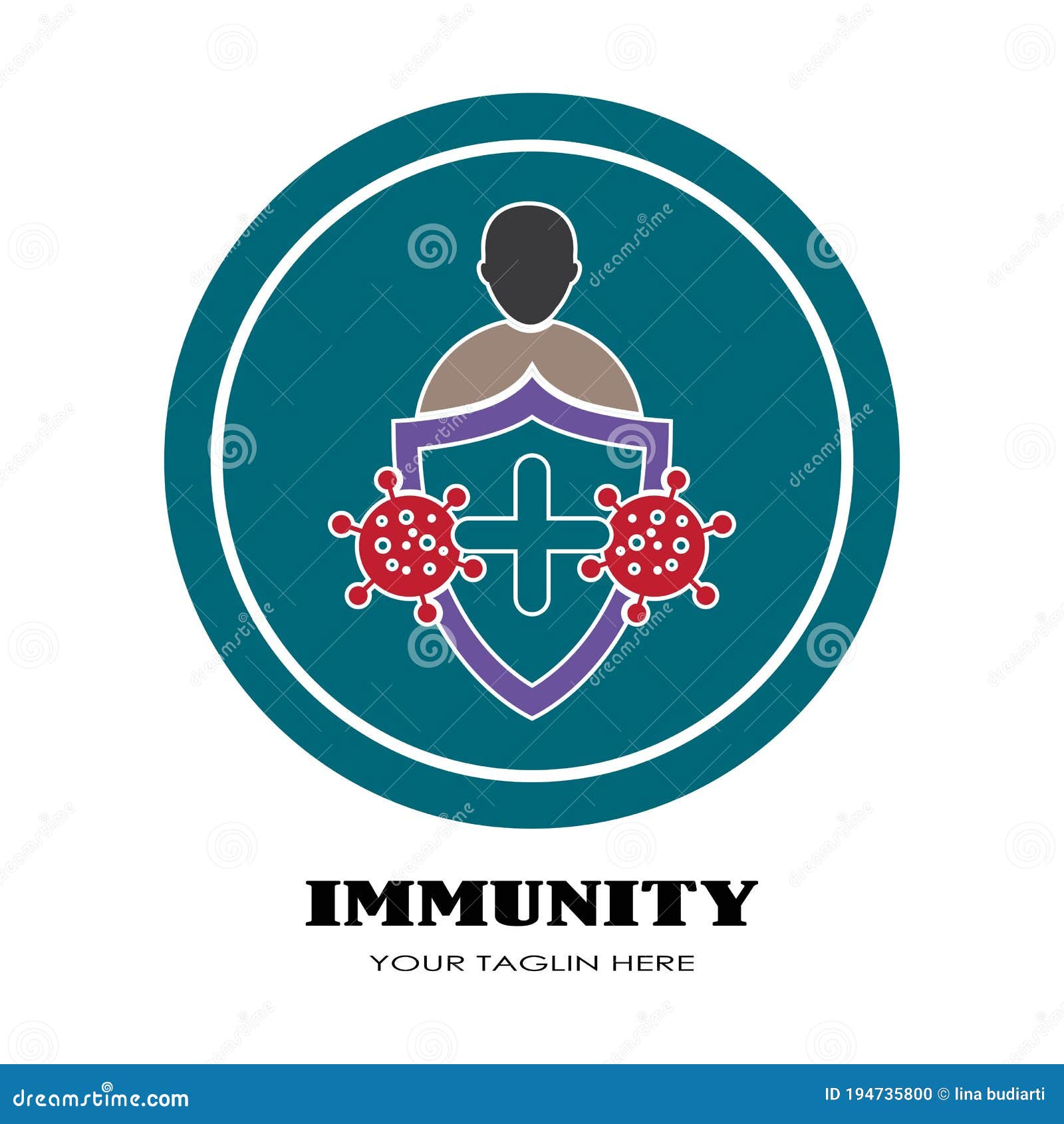 Immunization logo stock vector. Illustration of bacteria - 194735800