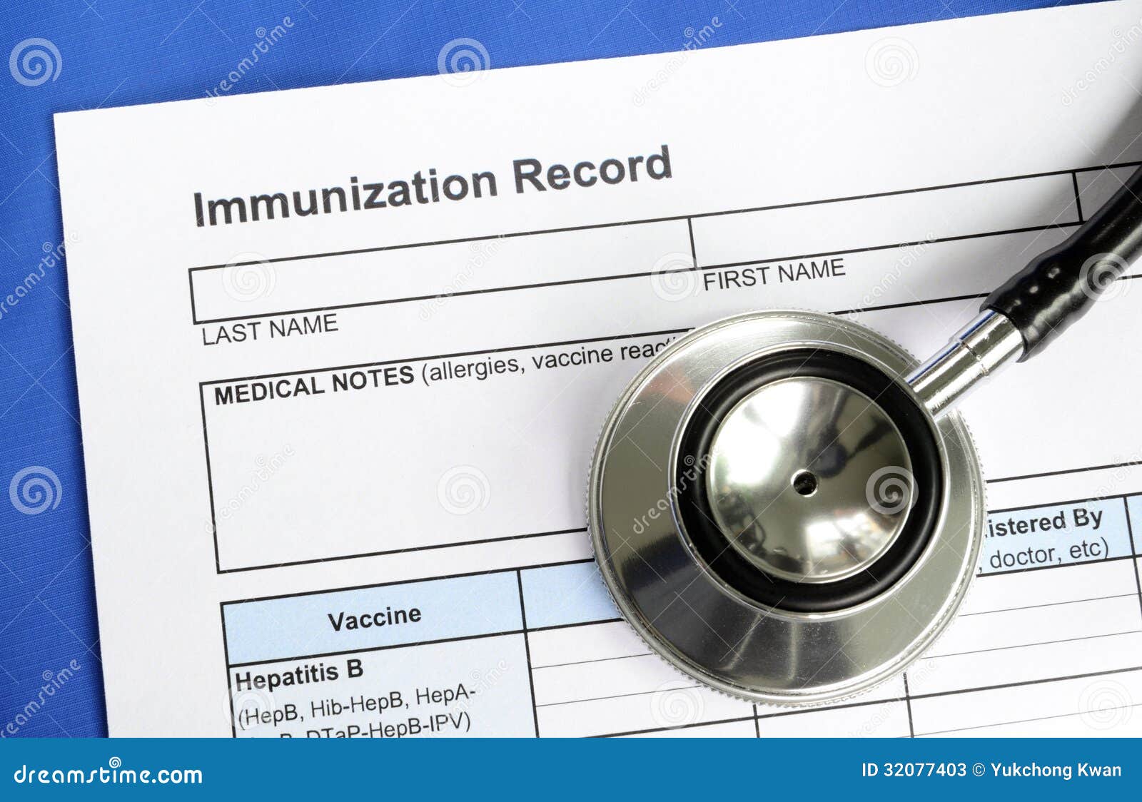 Immunization Record stock image. Image of nurse, drug - 32077403