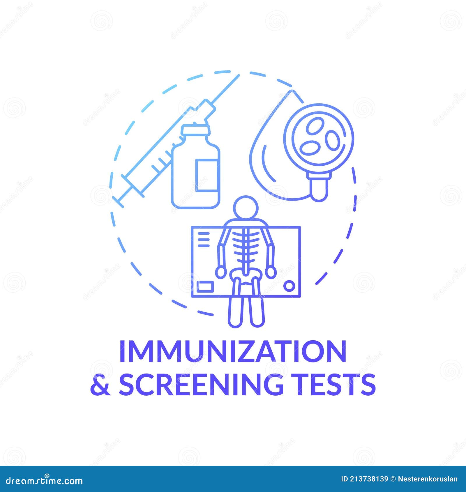 Immunization and Screening Tests Blue Gradient Concept Icon Stock ...