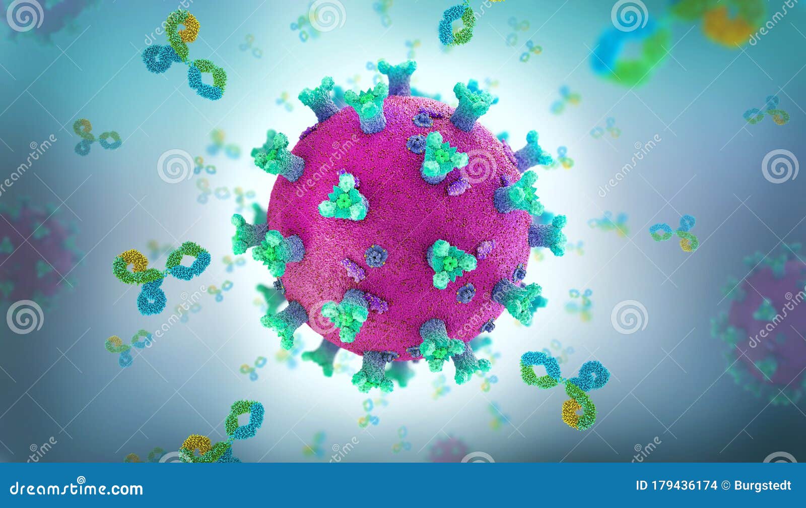 Virus Pathogen Or Virus Particle Interacting With Cell Membrane Stock ...