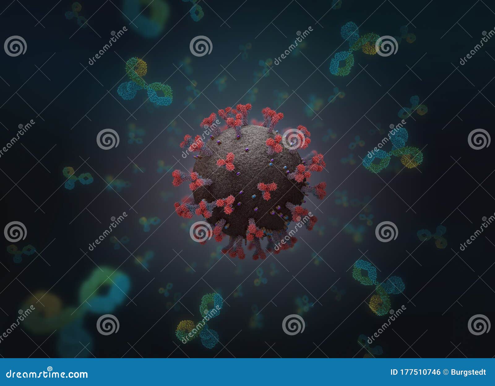 Virus Pathogen Or Virus Particle Interacting With Cell Membrane Stock ...