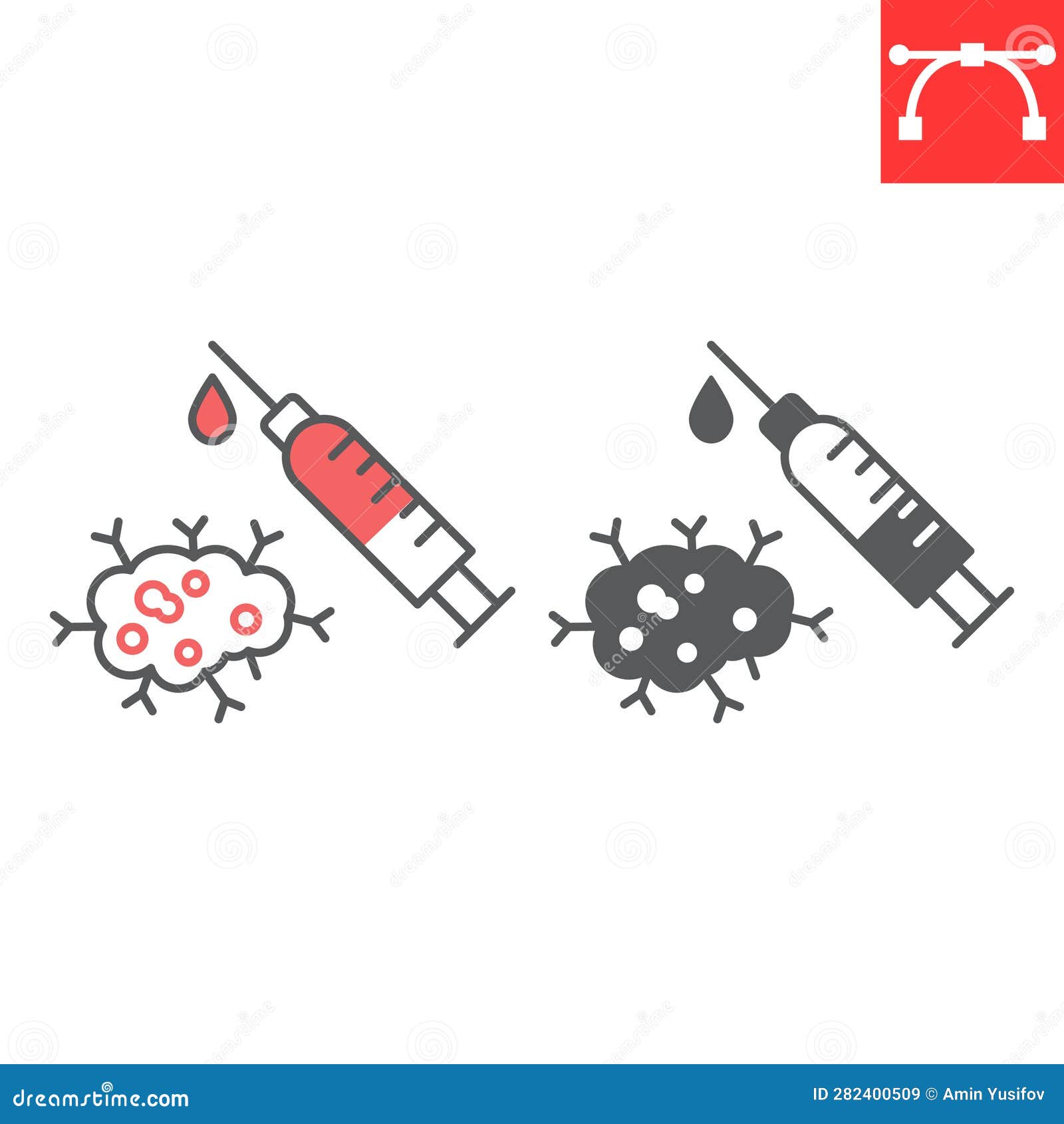 Immunotherapy Line and Glyph Icon Stock Vector - Illustration of cancer ...