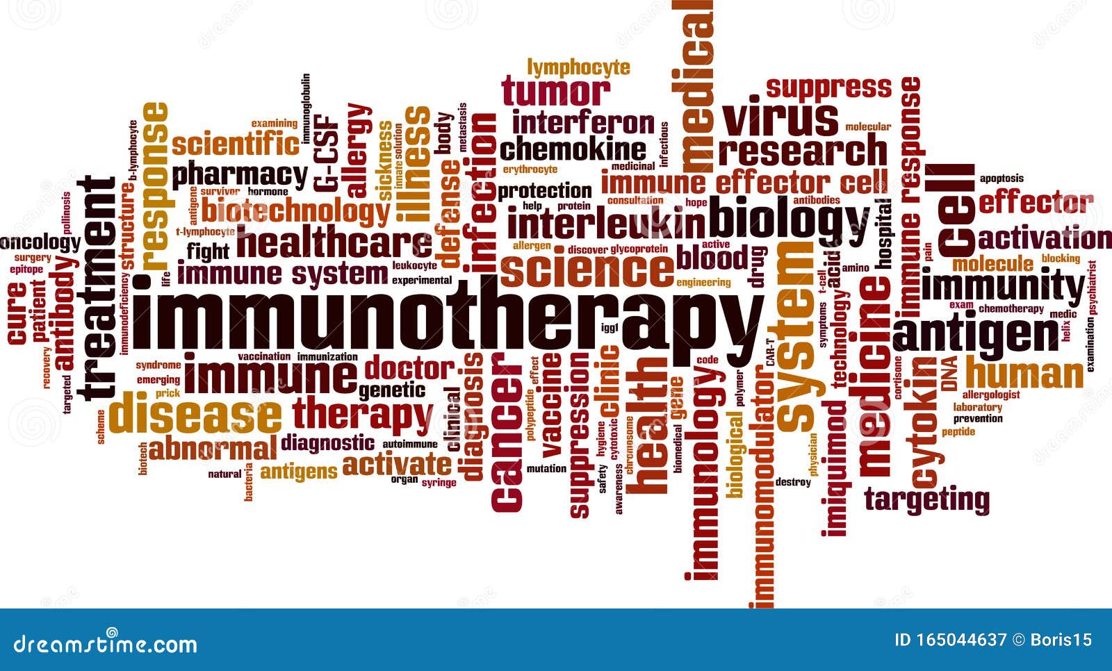 Immunotherapy word cloud stock vector. Illustration of antigens - 165044637