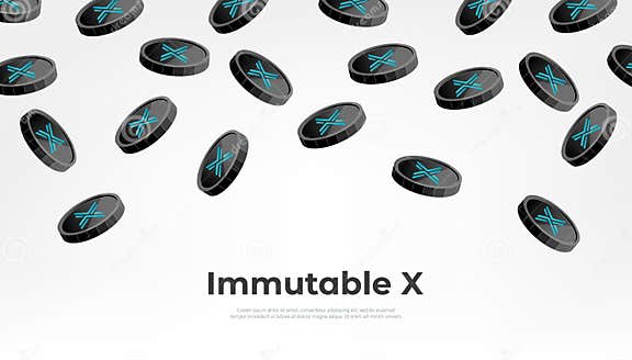Immutable X IMX Coin Falling from the Sky. IMX Cryptocurrency Concept ...