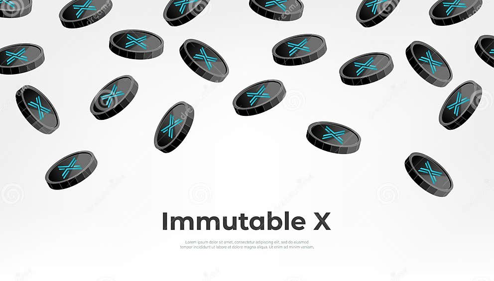 Immutable X IMX Coin Falling from the Sky. IMX Cryptocurrency Concept ...