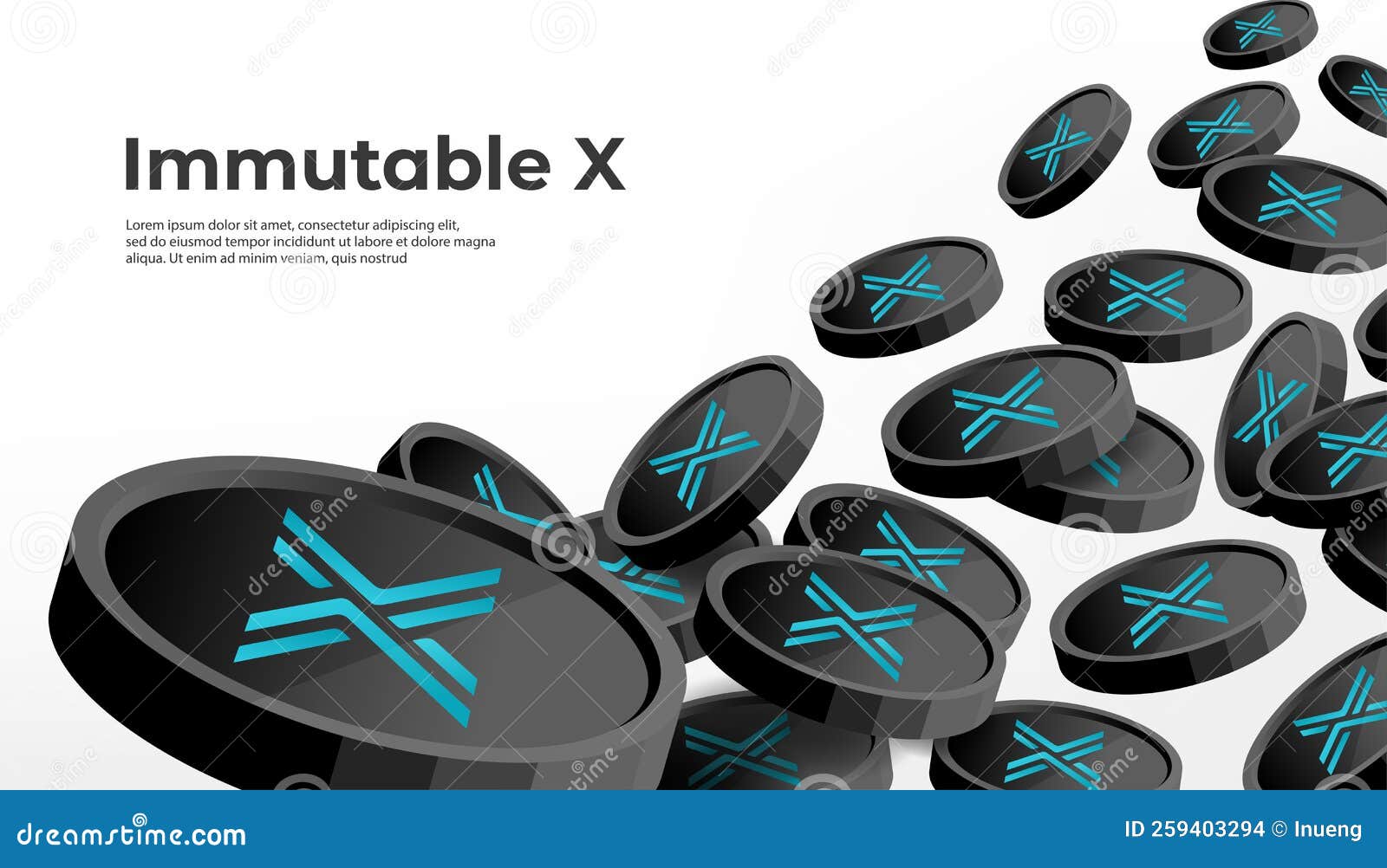 Immutable X IMX Cryptocurrency Concept Banner Background Stock Vector ...