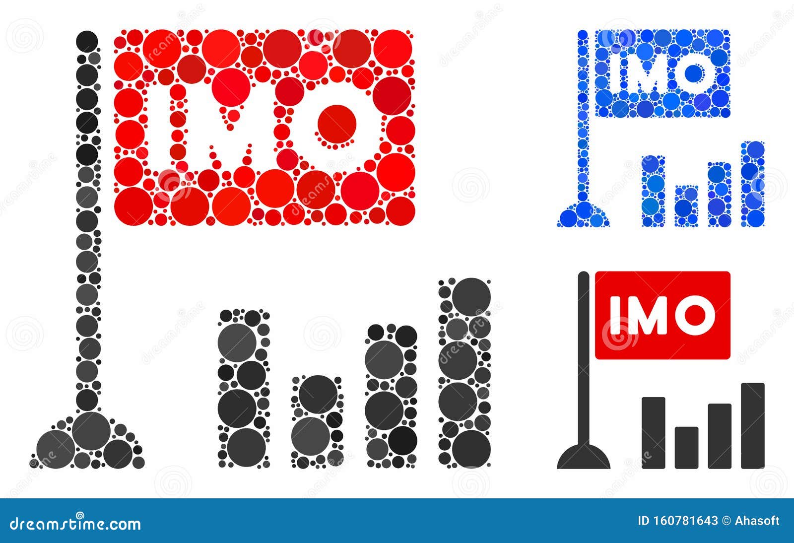 IMO Bar Chart Composition Icon of Circle Dots Stock Vector ...