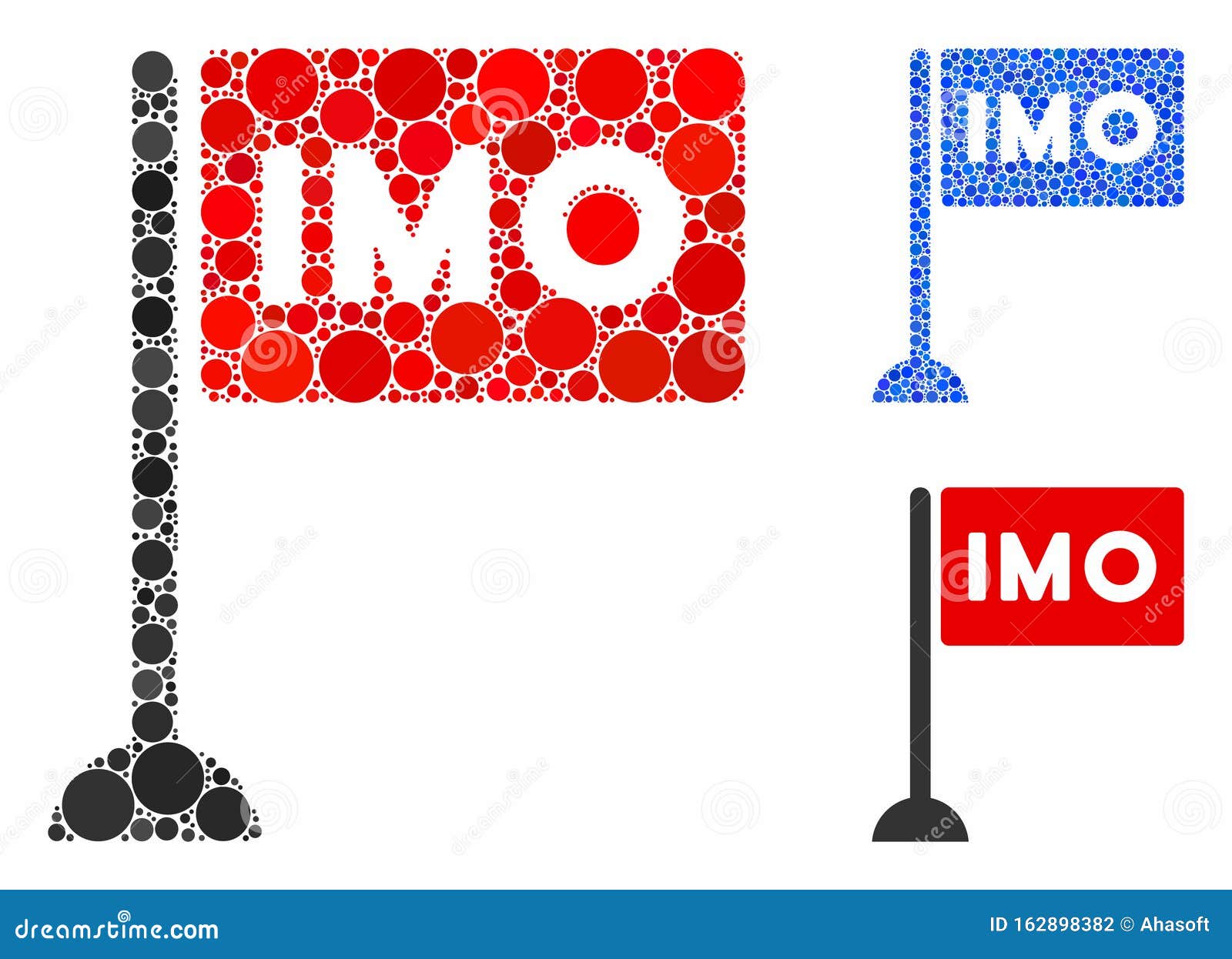 IMO Flag Composition Icon of Spheric Items Stock Illustration ...