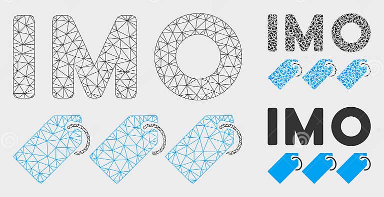IMO Tags Vector Mesh Carcass Model and Triangle Mosaic Icon Stock ...