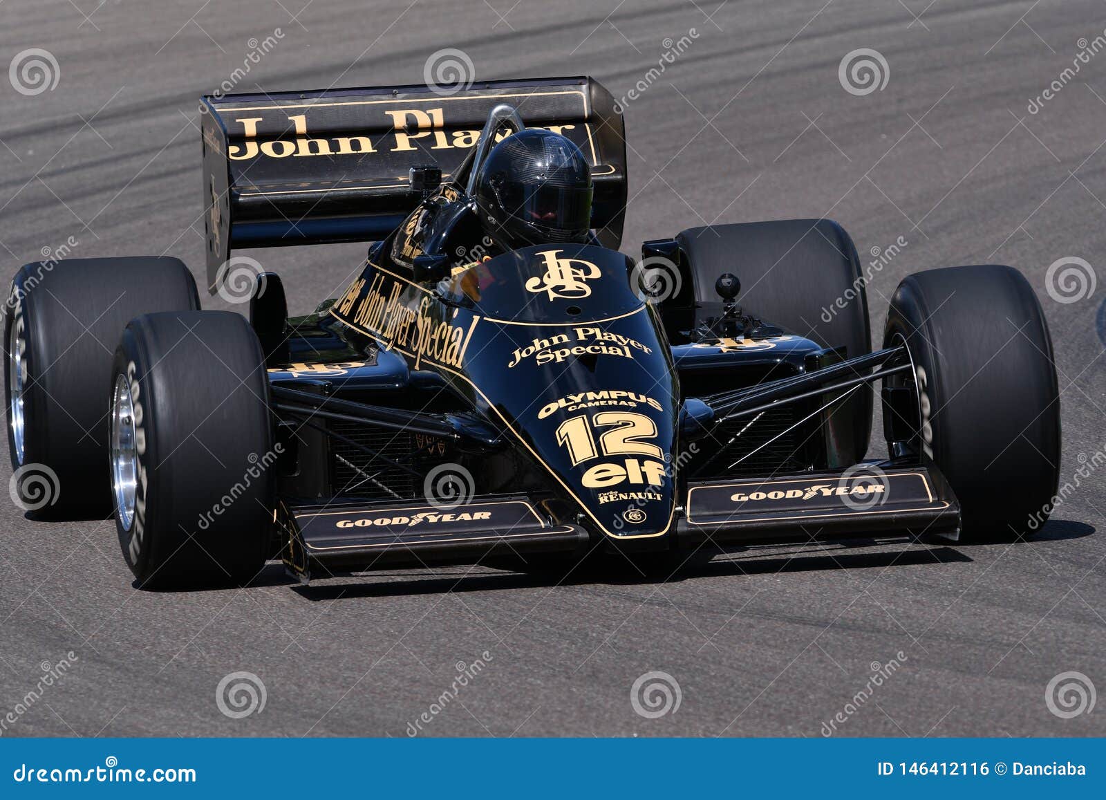 Imola, 27 April 2019: Historic 1985 F1 Lotus 97T/4 John Player Special ... Imola, 27 April 2019: Historic 1985 F1 Lotus 97T/4 John Player Special ...