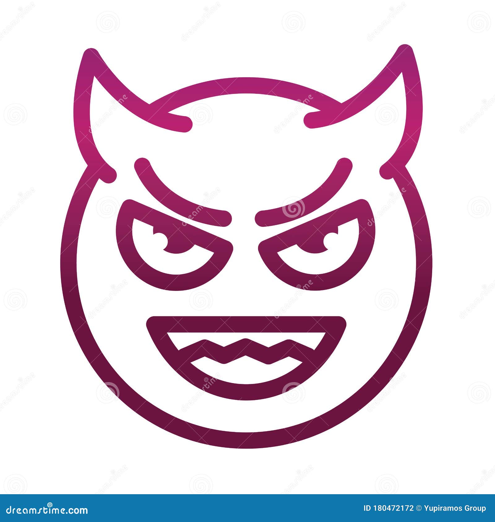 Imp Funny Smiley Emoticon Face Expression Gradient Style Icon Stock ...