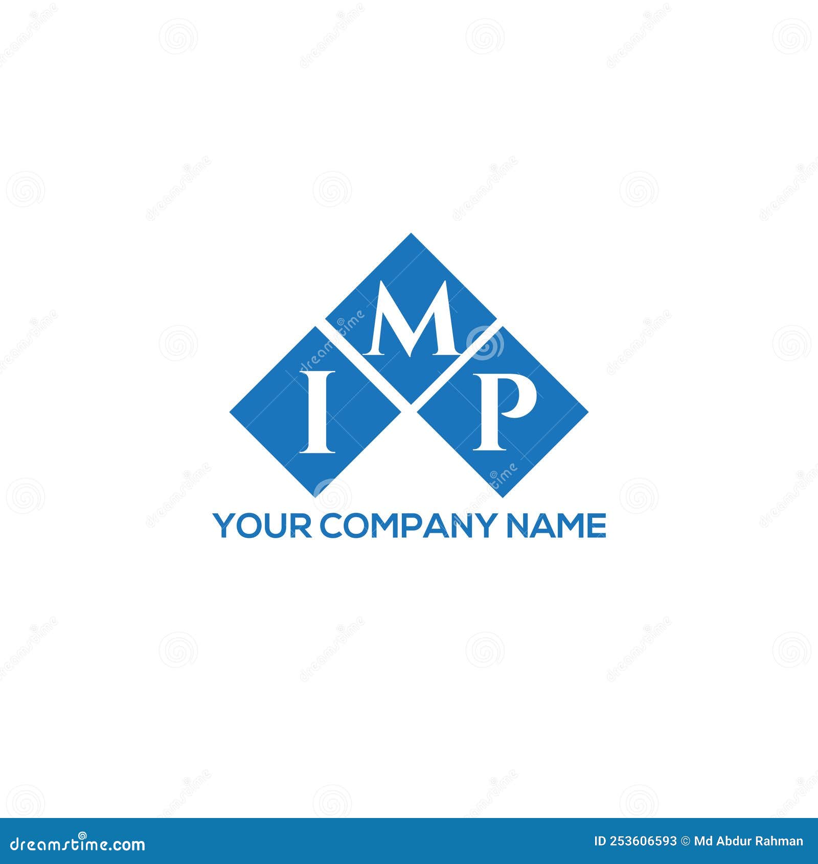 IMP Letter Logo Design on WHITE Background. IMP Creative Initials ...
