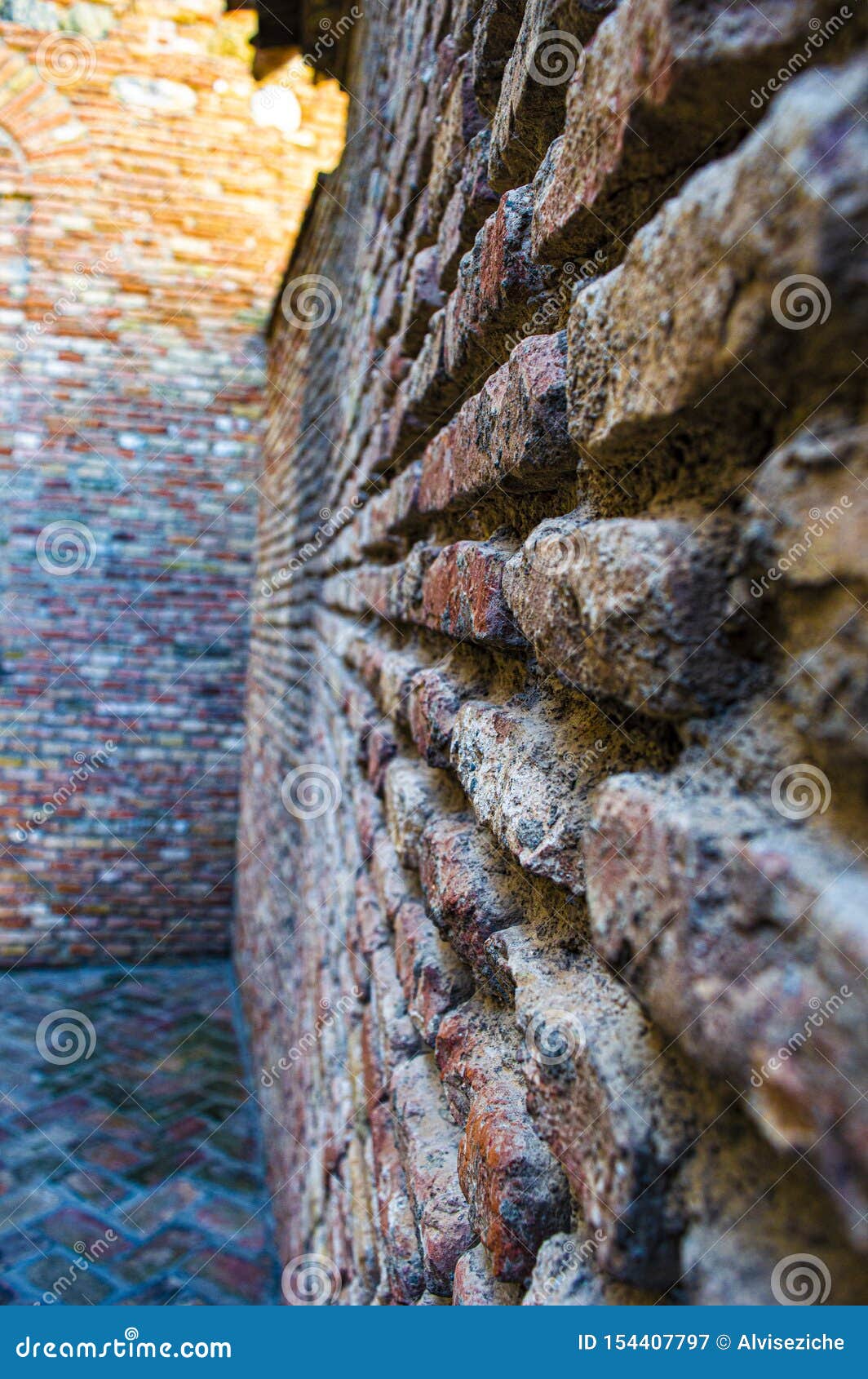 Impact with Ancient Brick Wall Stock Image - Image of distressed, loft ...