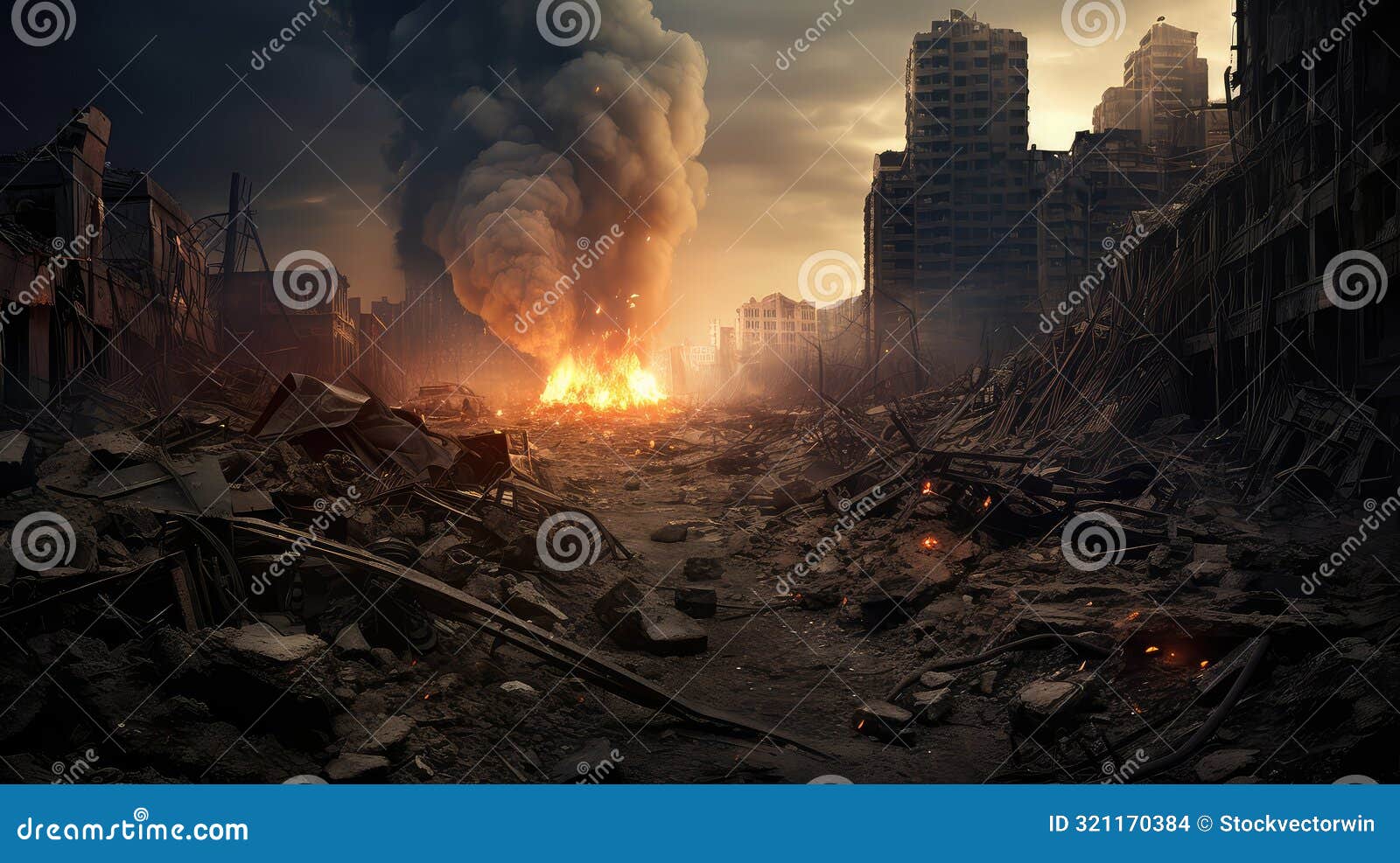Impact asteroid strike stock illustration. Illustration of chaos ...