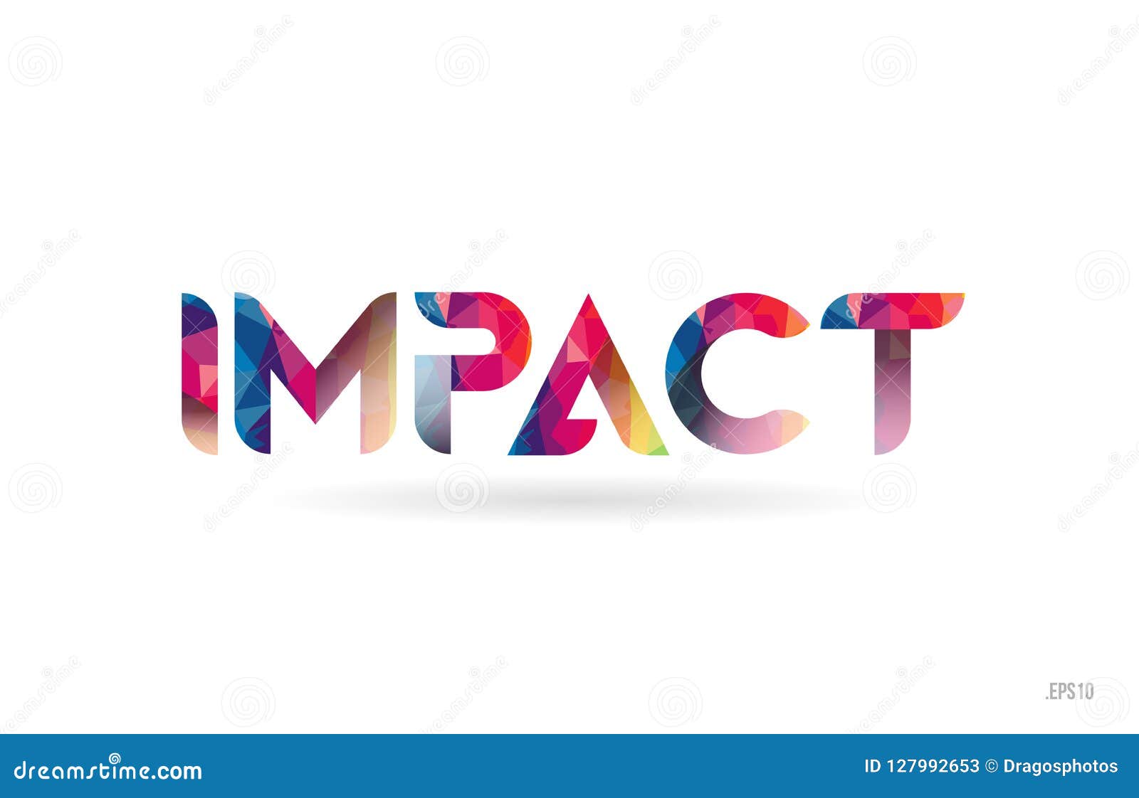 Impact Colored Rainbow Word Text Suitable For Logo Design Cartoon ...