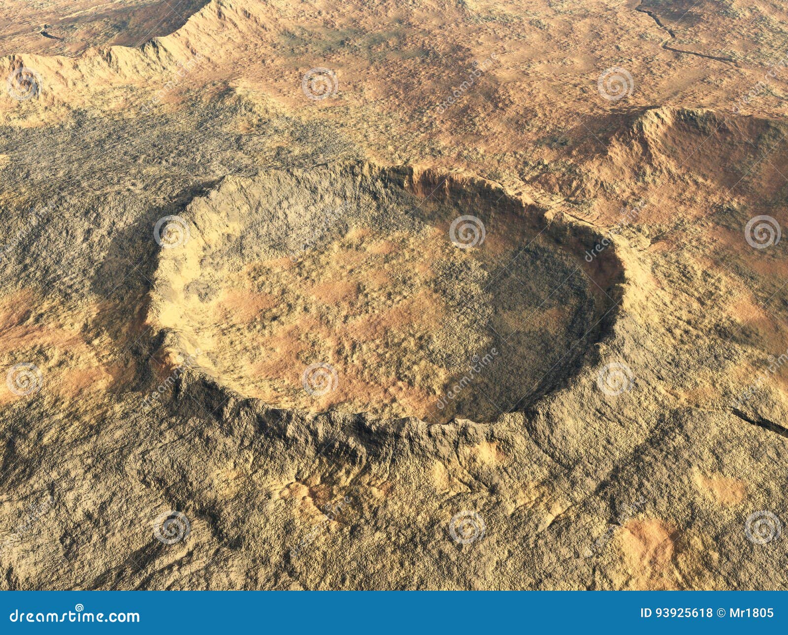Impact crater stock illustration. Illustration of planet - 93925618