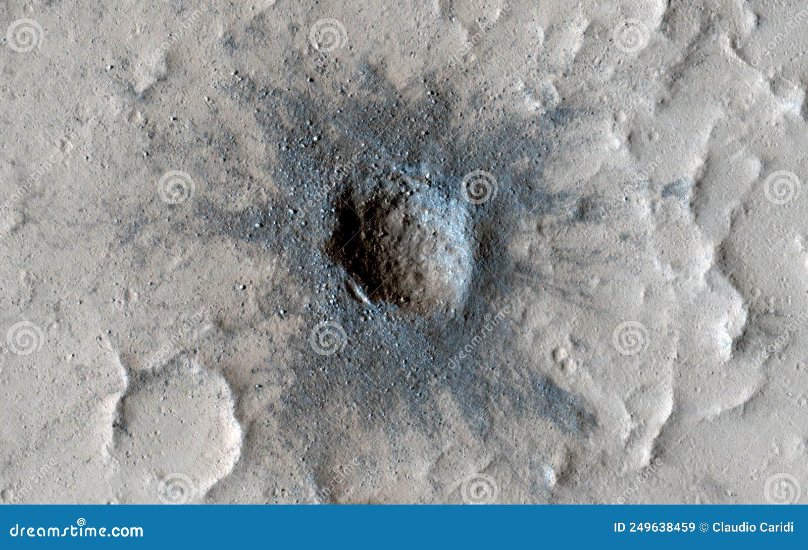 Impact Crater on Mars. View from Orbit. Close Up Stock Image - Image of ...