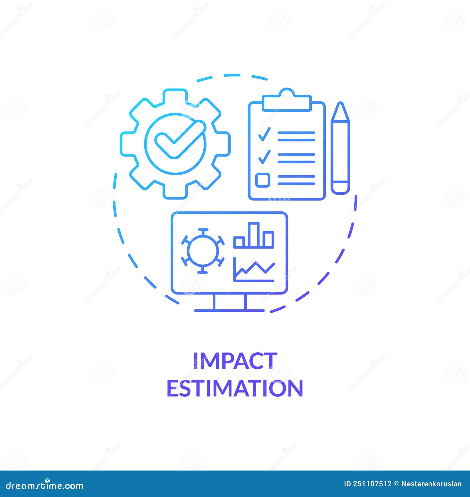 Impact Estimation Blue Gradient Concept Icon Stock Vector ...