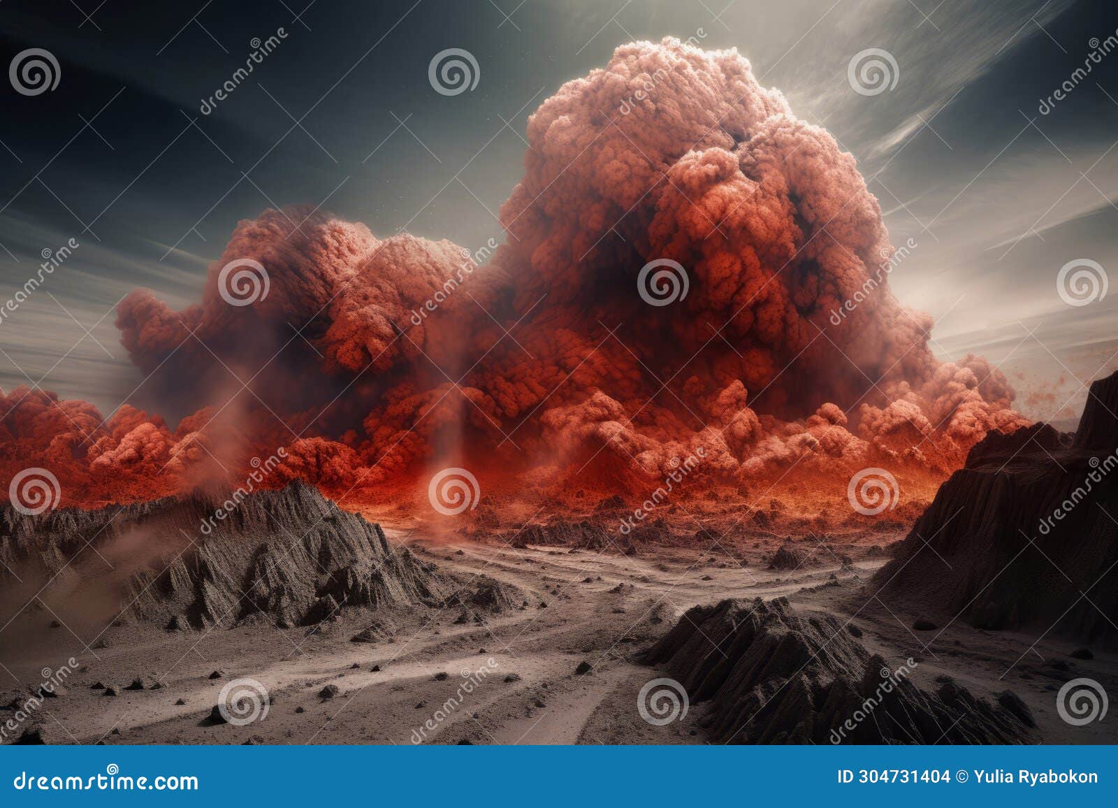 Impact Event Asteroid Explosion. Generate Ai Stock Illustration ...