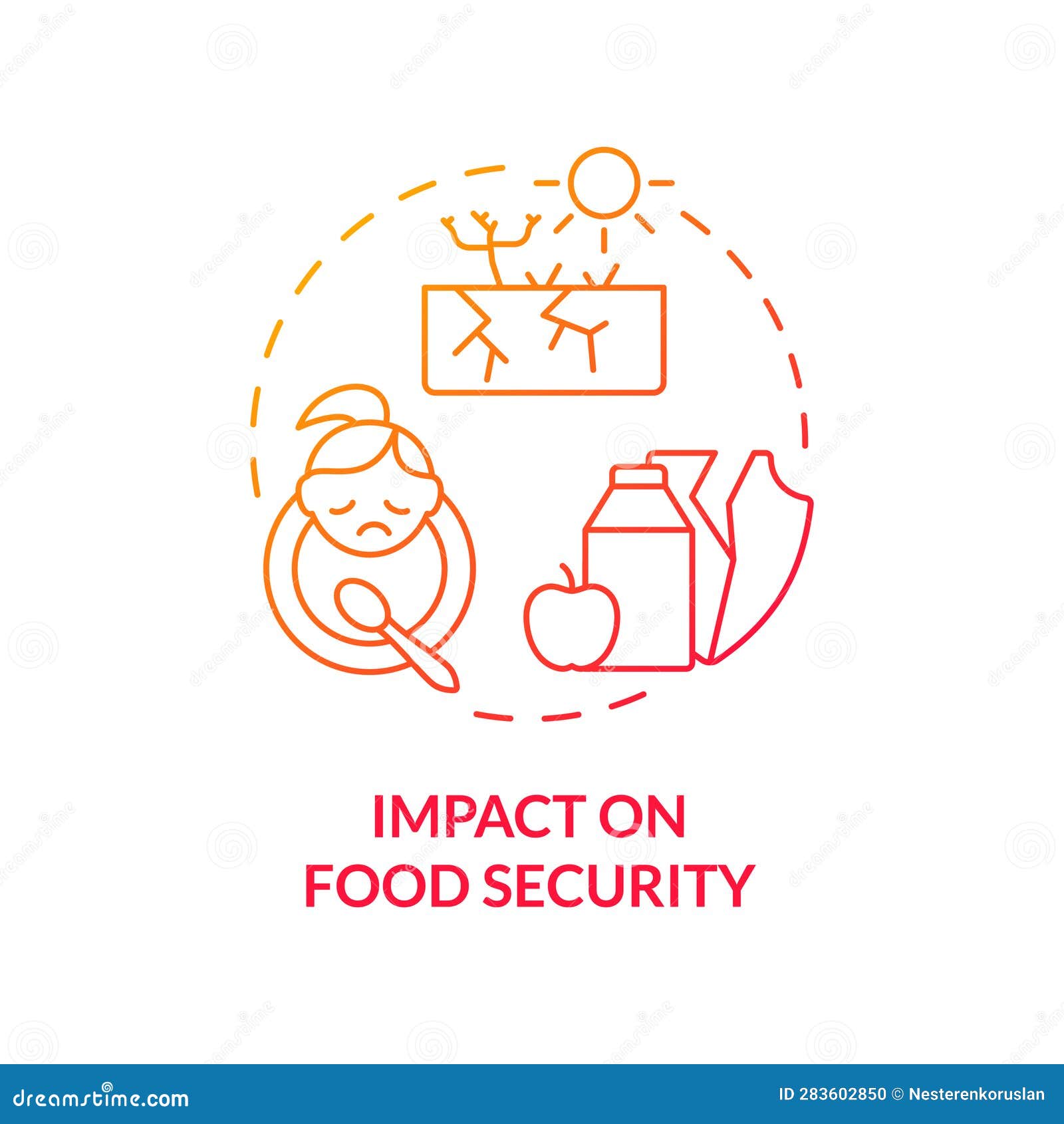 Impact on Food Security Icon Heatflation Concept Stock Illustration ...