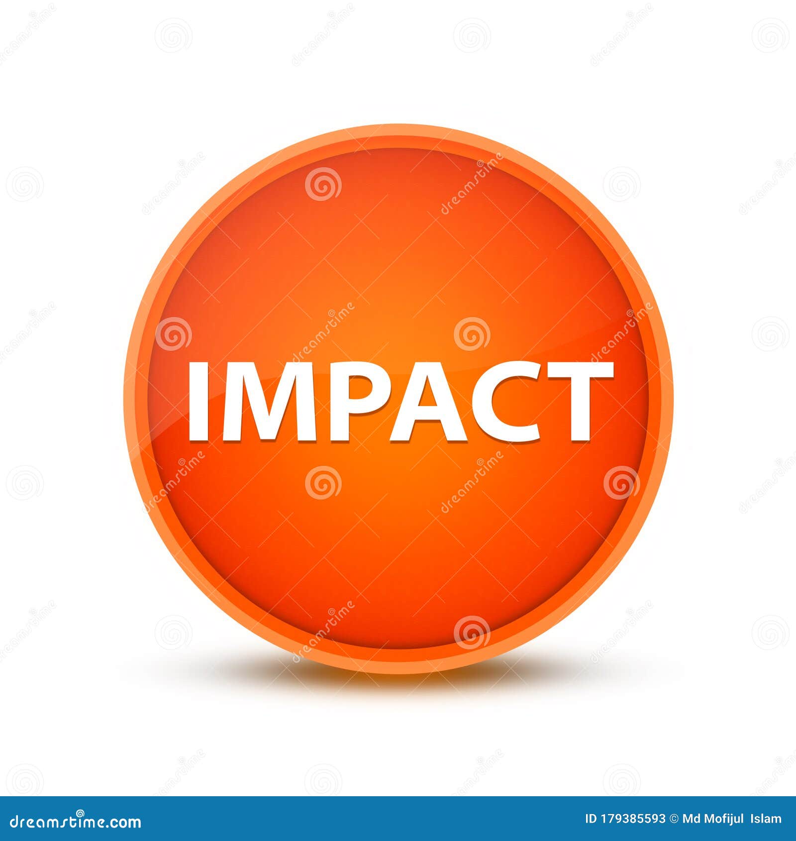 Impact Isolated on Special Orange Round Button Abstract Stock ...