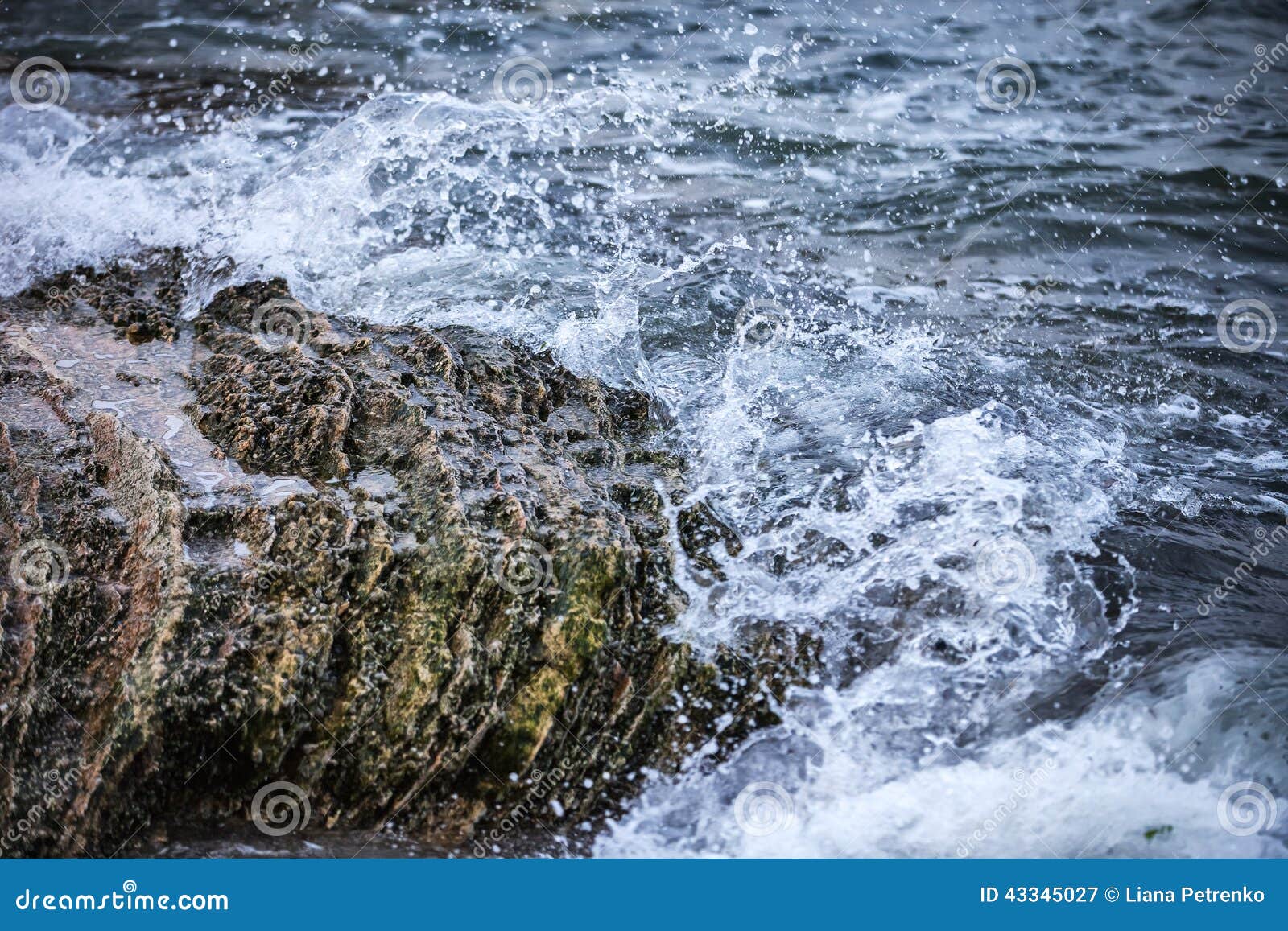 Impact of Large Waves Against Rocks Stock Image - Image of power ...