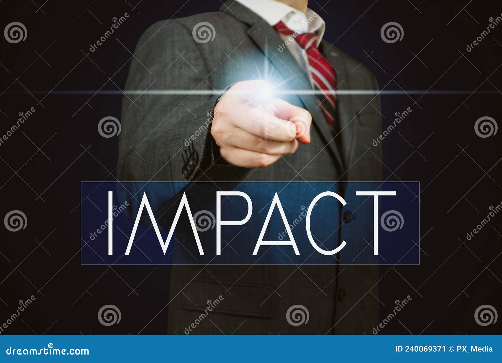 Impact - Lettering, Businessman Pointing Finger Stock Image - Image of ...
