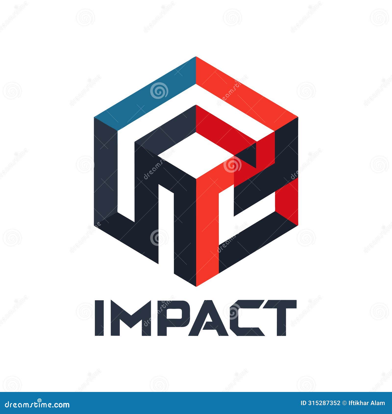 The Impact Logo Features Bold Block Typography, Creating a Strong ...