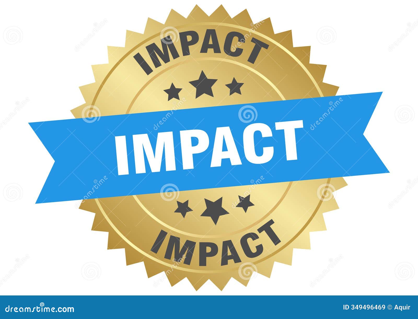 Impact. Impact Round Blue and Gold Label Isolated on Transparent ...