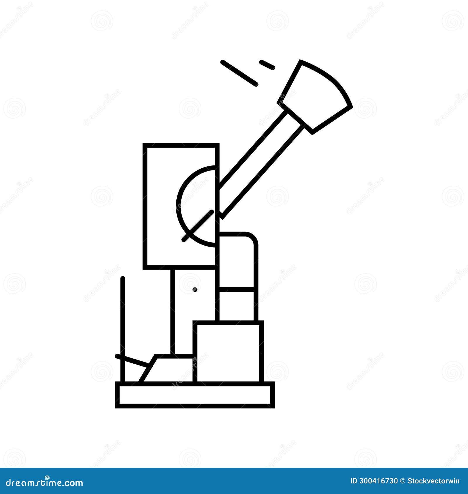 Impact Testing Materials Engineering Line Icon Vector Illustration ...