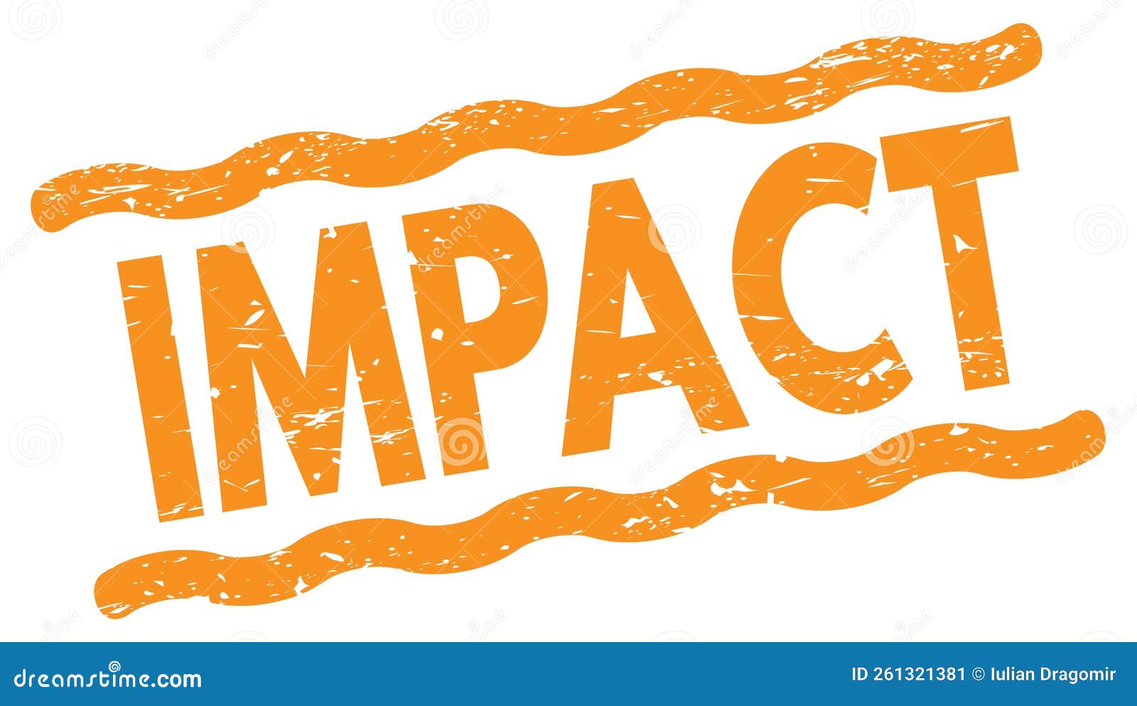 IMPACT Text on Orange Lines Stamp Sign Stock Illustration ...