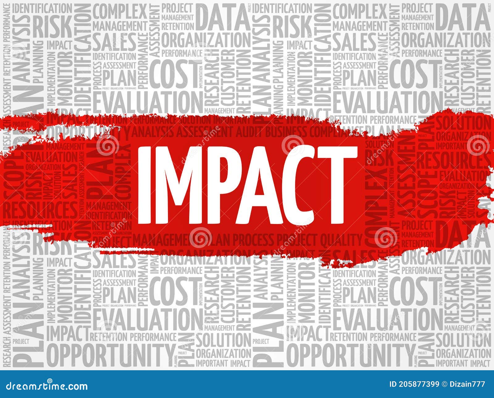Impact word cloud stock illustration. Illustration of concept - 205877399