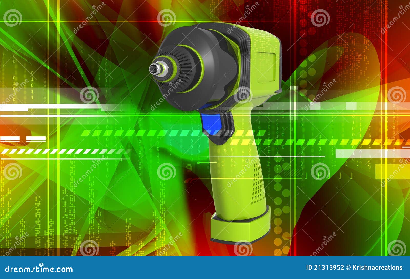 Impact wrench stock illustration. Illustration of green - 21313952