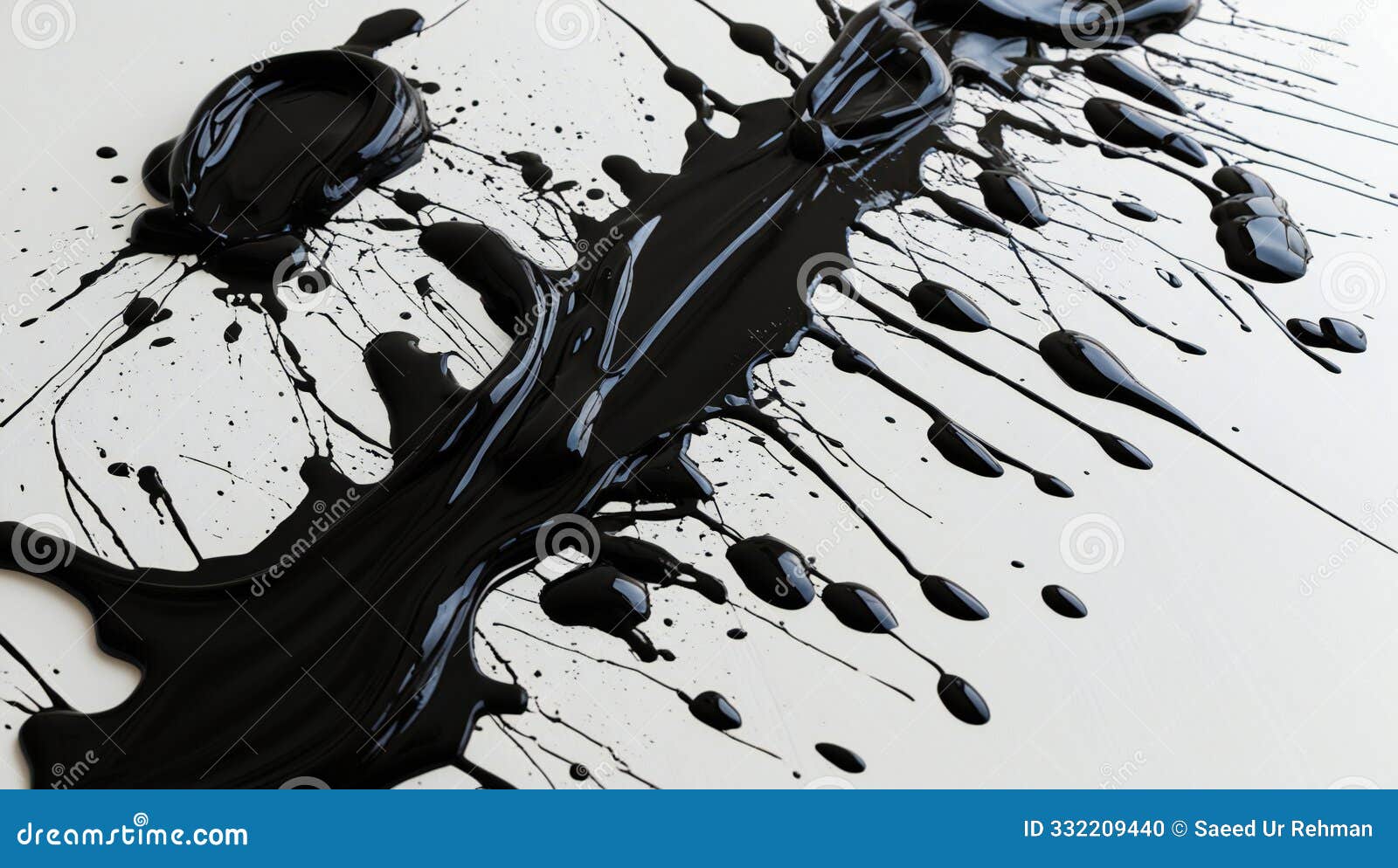 High-Quality Black Paint Spill on White Background for Artistic and ...